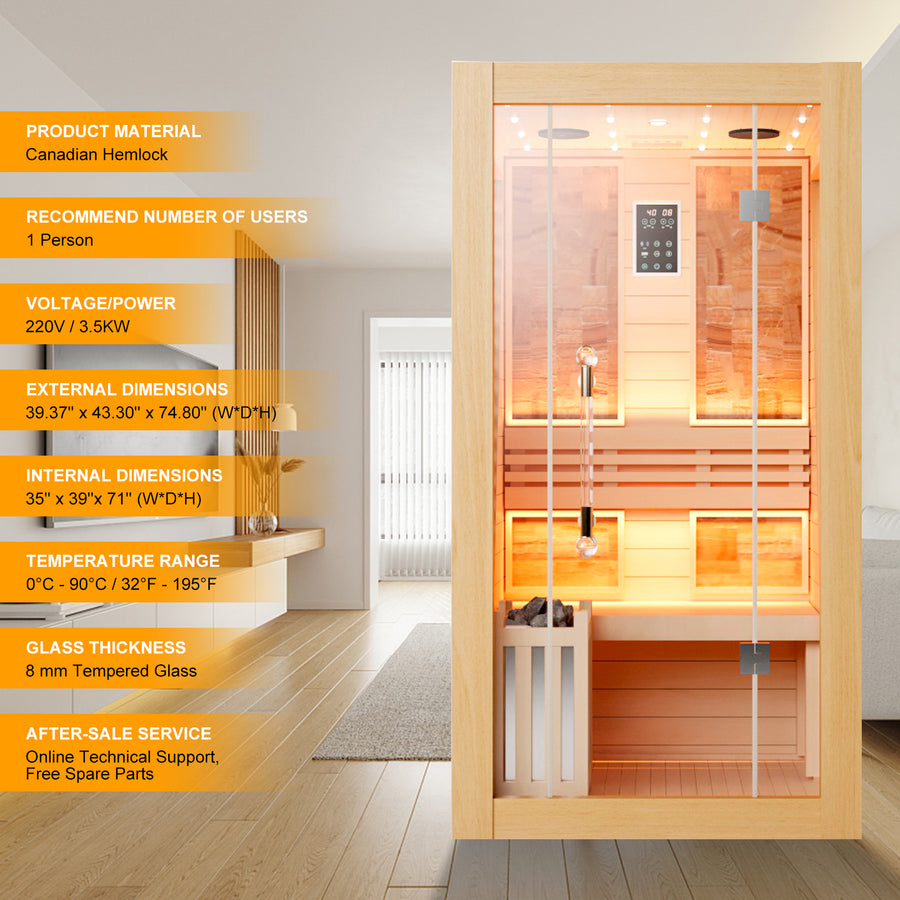 Hylivesaunas Luxury Traditional Steam Sauna Room - Steam 1 (Delivery i