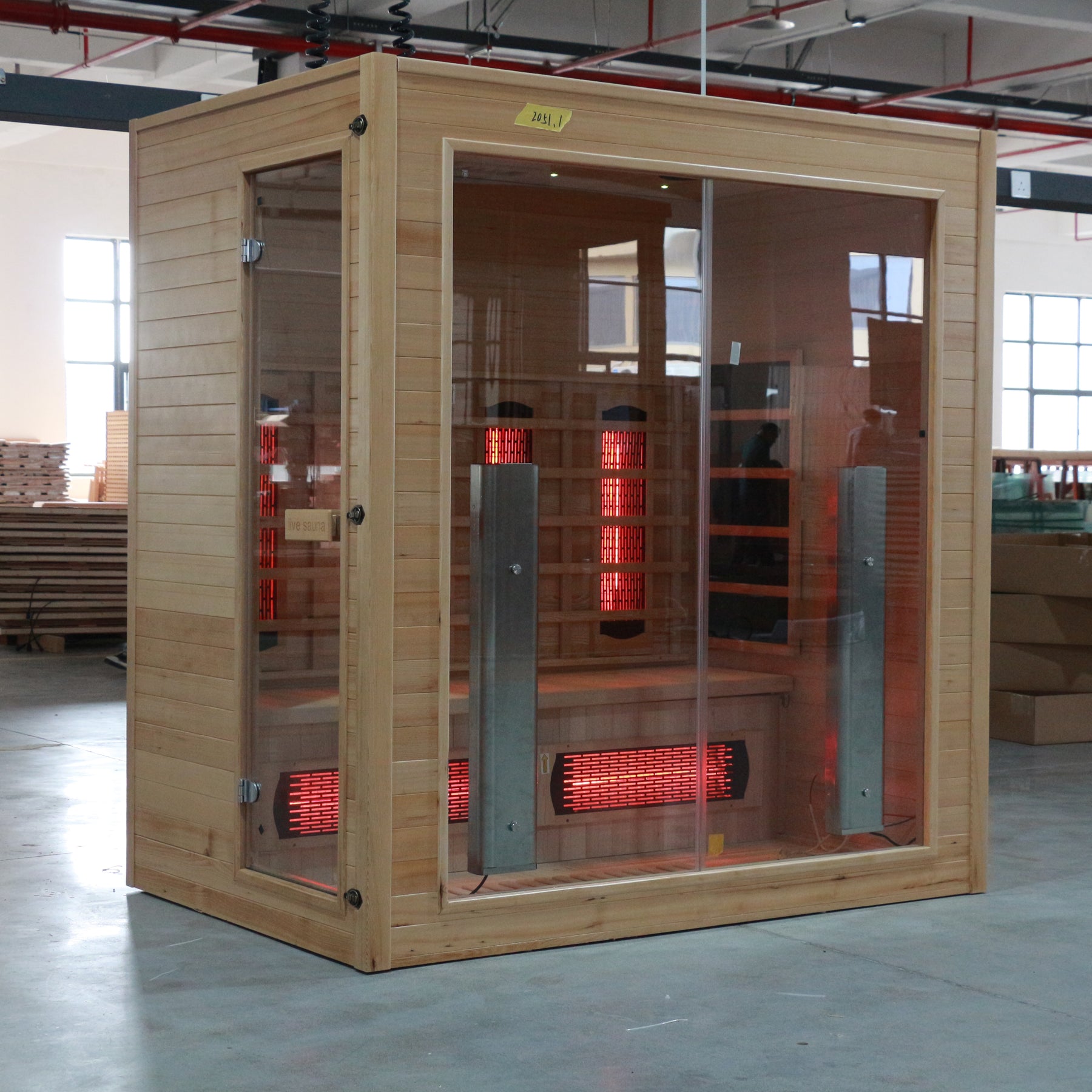 Hylivesaunas Luxury Indoor Steam and Infrared Hybrid Sauna Room with M